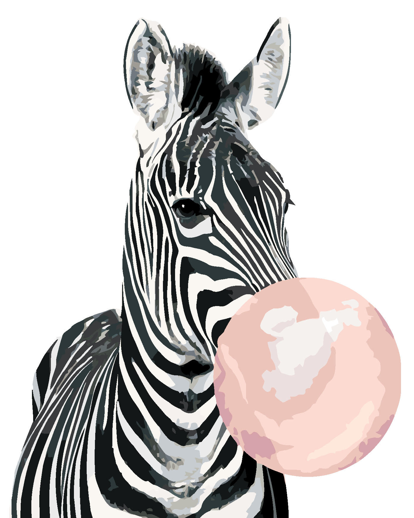 Pintar por números - ZEBRA CON CHICLE – ZUTY ES